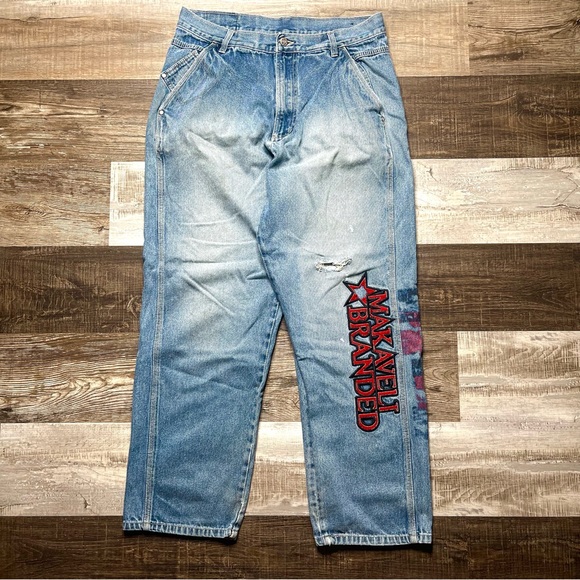 American Vintage | Pants | Vintage 2pac Makaveli Blue Baggy Jeans ...